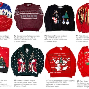 Vintage Christmas Sweater You Pick 80s 90s Xmas Sweatshirt Men's Women's All Sizes Ugly Sweater ...