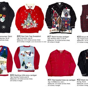 Vintage Christmas Sweater You Pick 80s 90s Xmas Sweatshirt Men's Women's All Sizes Ugly Sweater ...