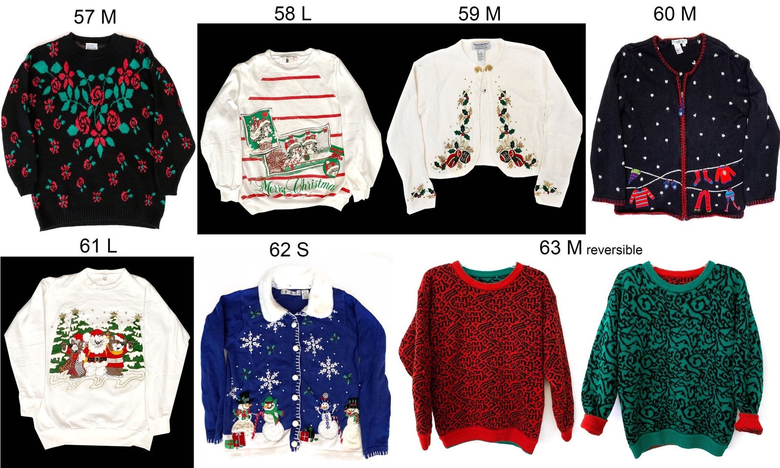 Vintage Christmas Sweater You Pick 80s 90s Xmas Sweatshirt - Etsy