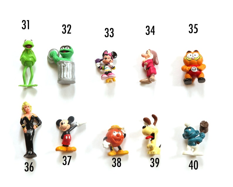 Vintage 80s toy figure pvc mini cartoon YOU PICK | Etsy