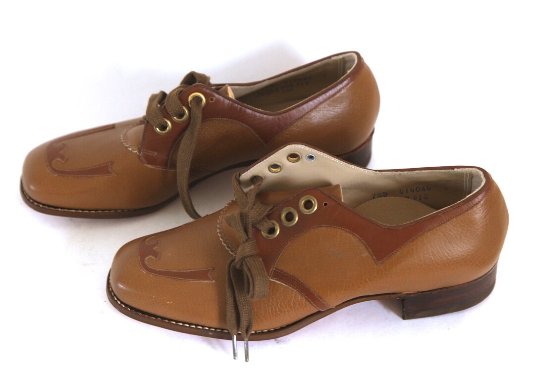 Vintage Brown Leather Shoes Womens 7.5 Goodyear Welt Deadstock New ...