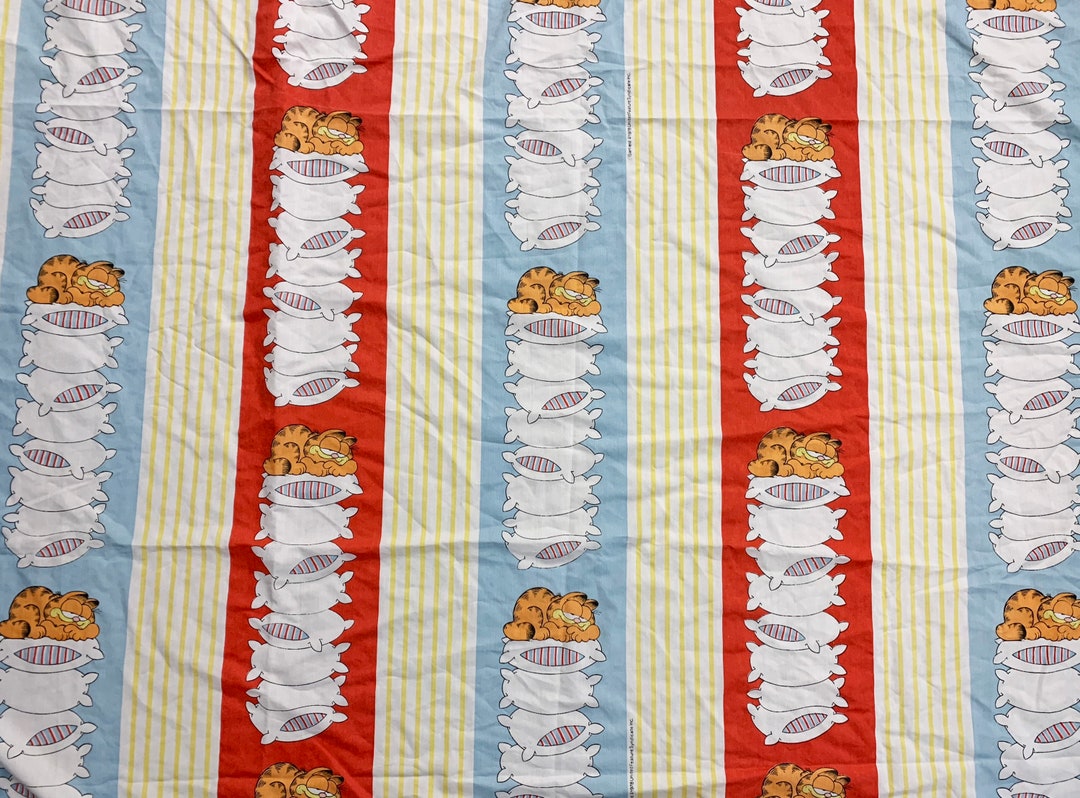 Vintage Garfield Twin Sheet Flat Fitted 80s - Etsy