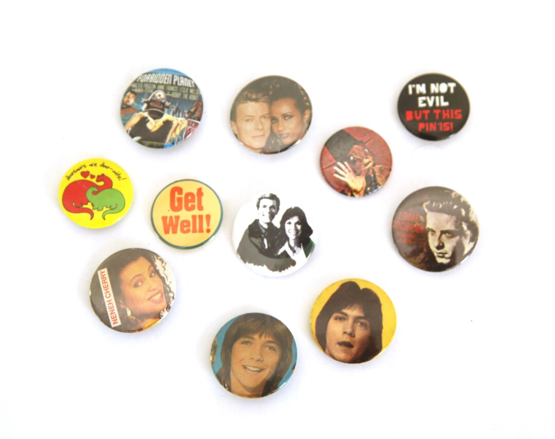 Vintage Button Pin Lot 80s Pinback - Etsy