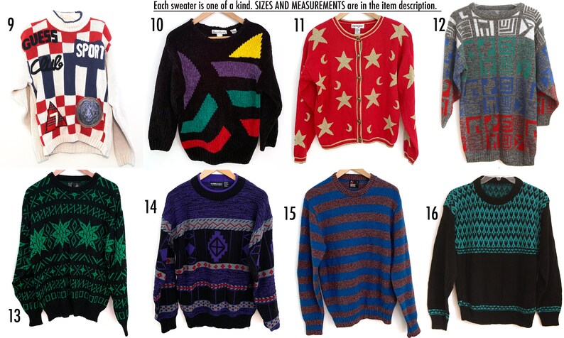 Vintage 80s Sweater YOU PICK Ugly Cute Geometric - Etsy