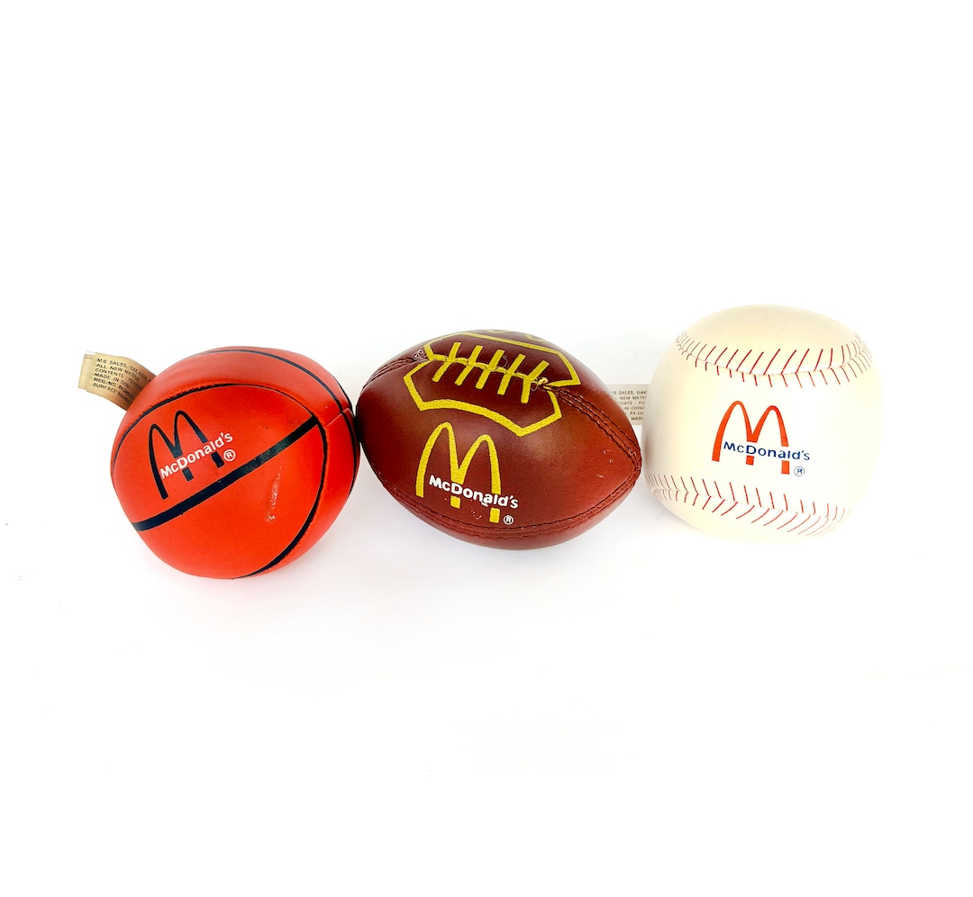 Vintage Sports Balls Mcdonald's Happy Meal Lot of 3 1989 Basketball ...