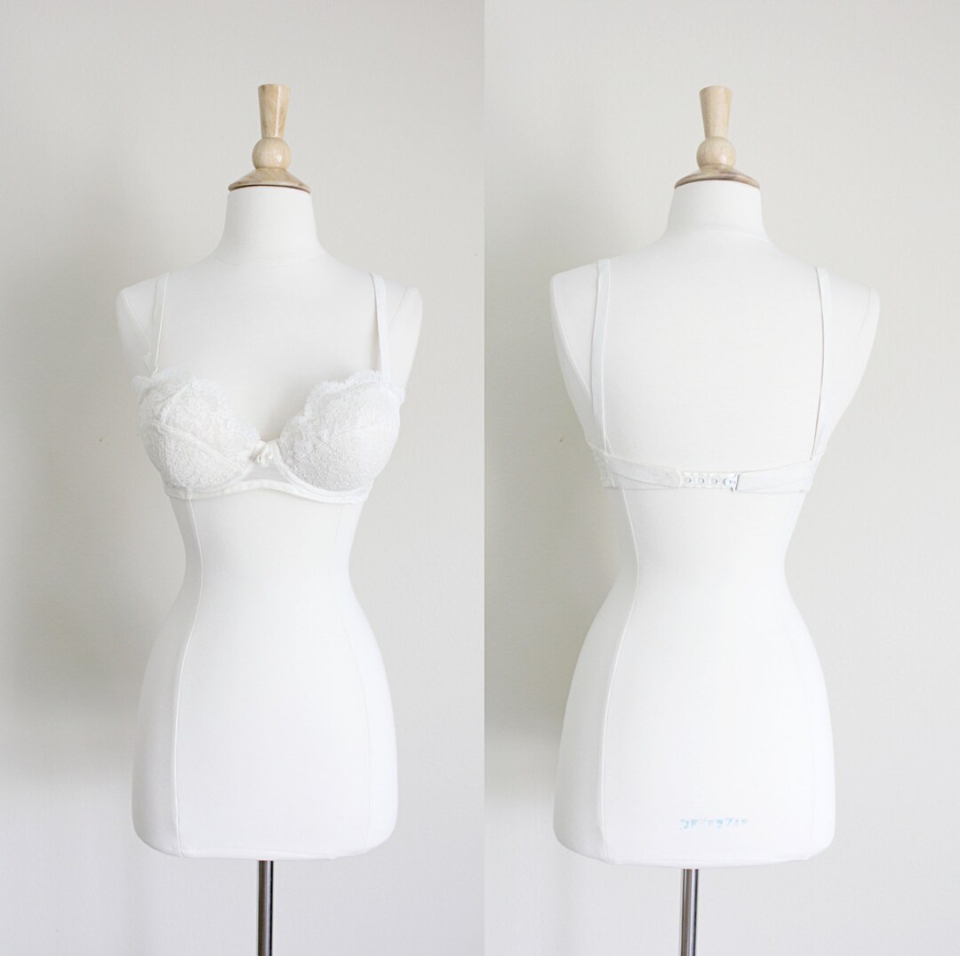 1950s Bra | Bullet Bra | White Lace Bra | Padded Bra | Frederick's of ...