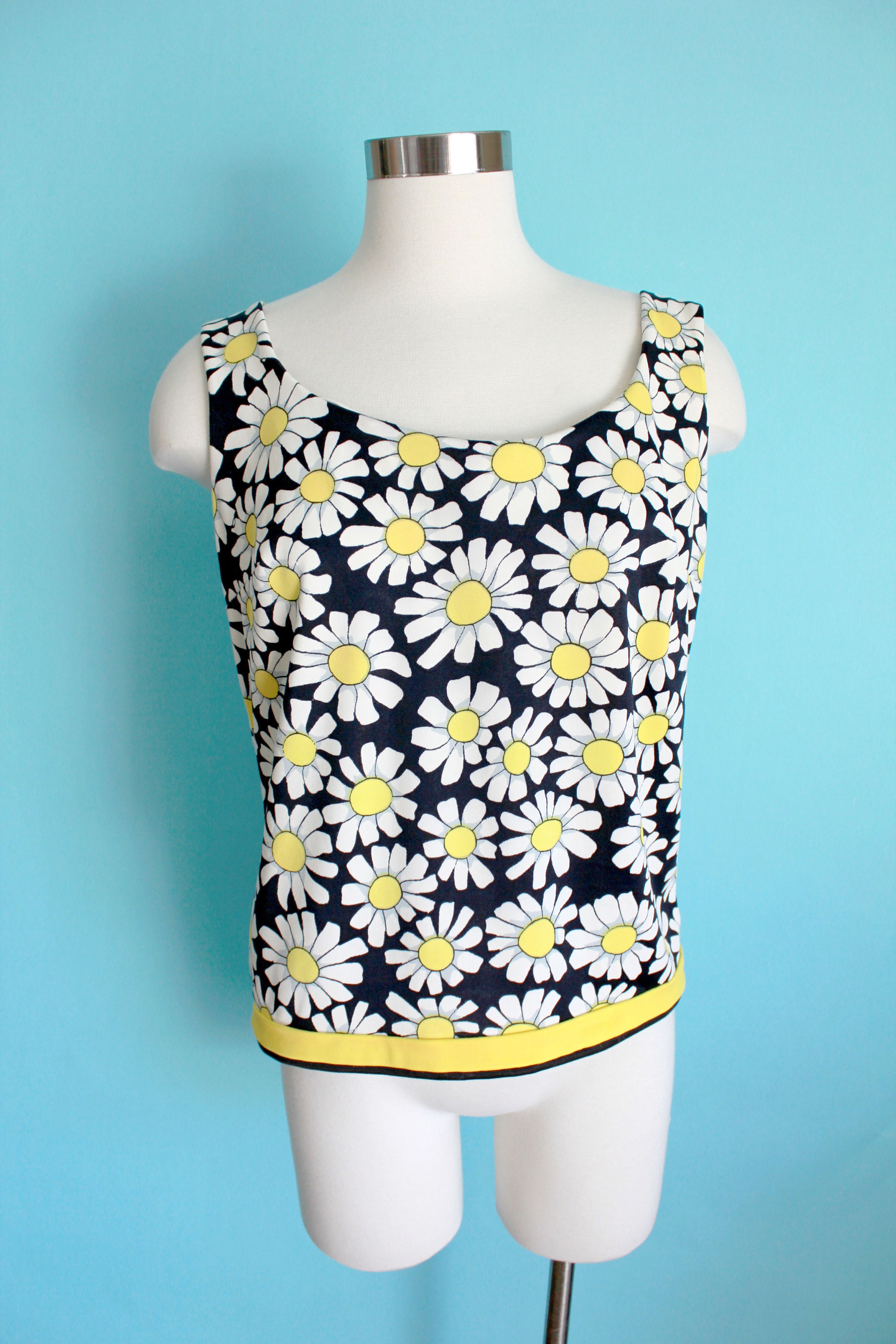 1960s Daisy Swim Top by Deweese Design Large - Etsy