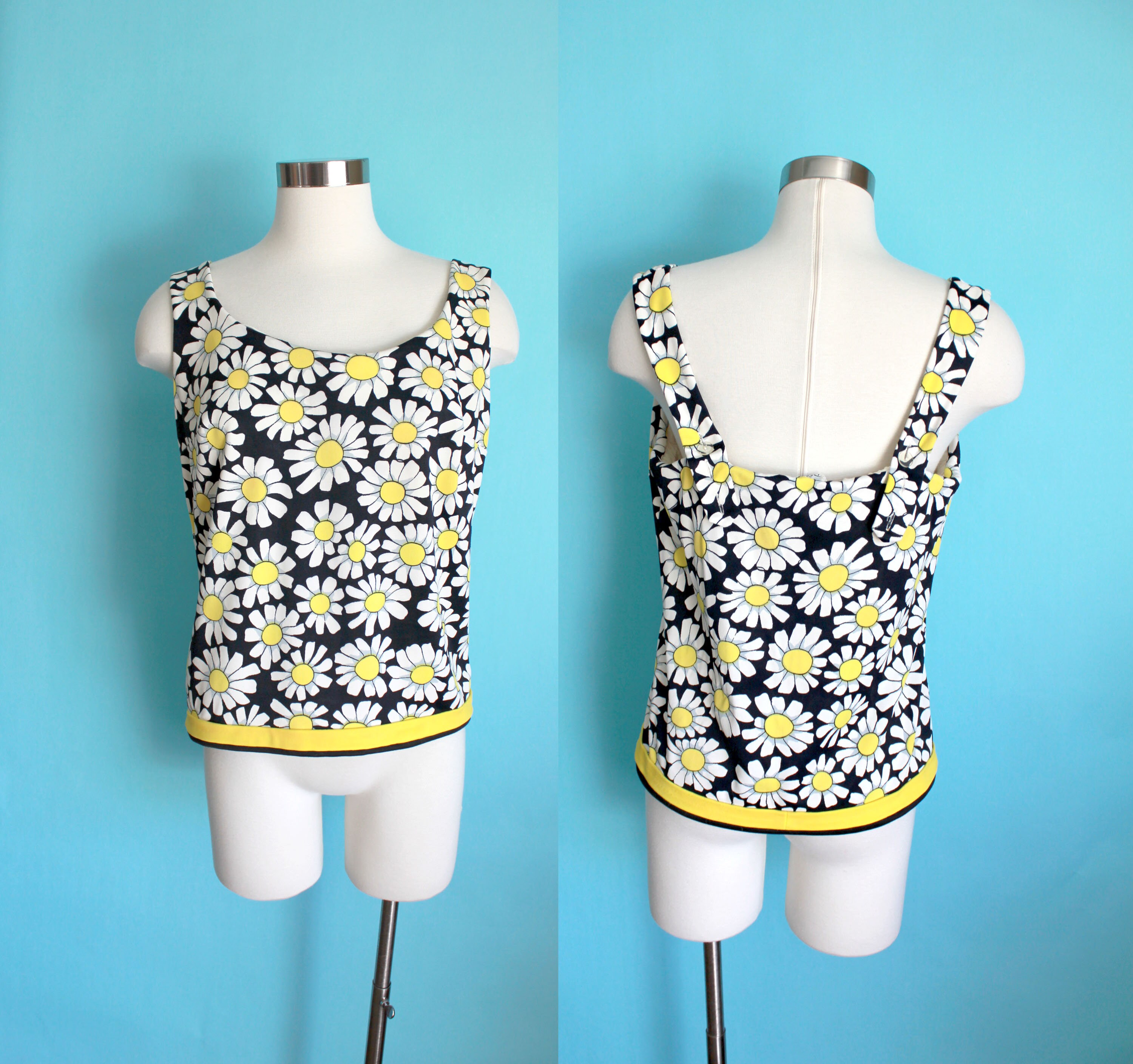 1960s Daisy Swim Top by Deweese Design Large - Etsy