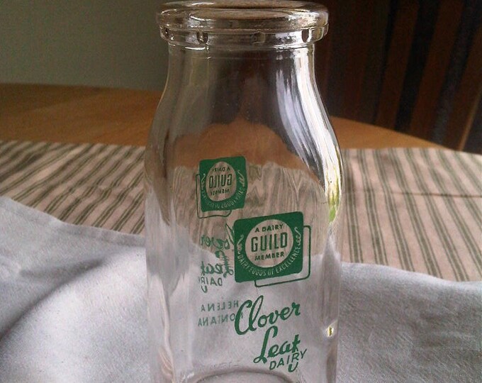 Half Pint Clover Leaf Dairy Glass Milk Bottle - Etsy
