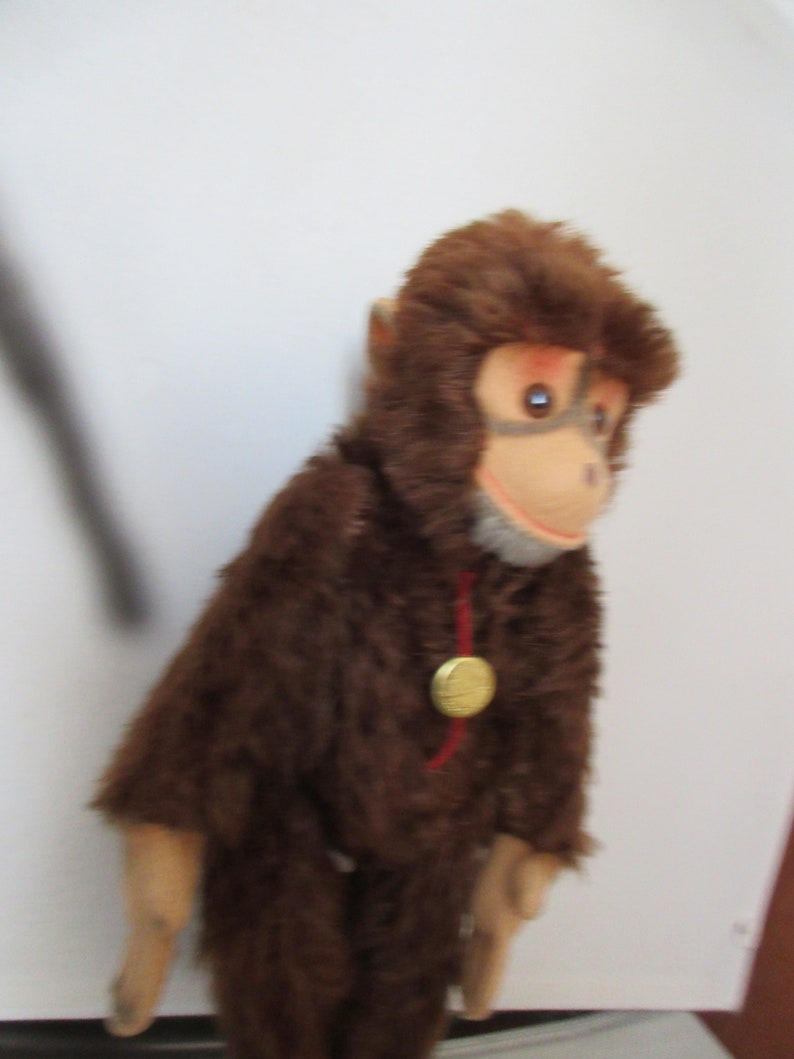 80s.hermann Teddyoriginaljocko Mohairsqueak Fully Jointedmonkey Glass ...