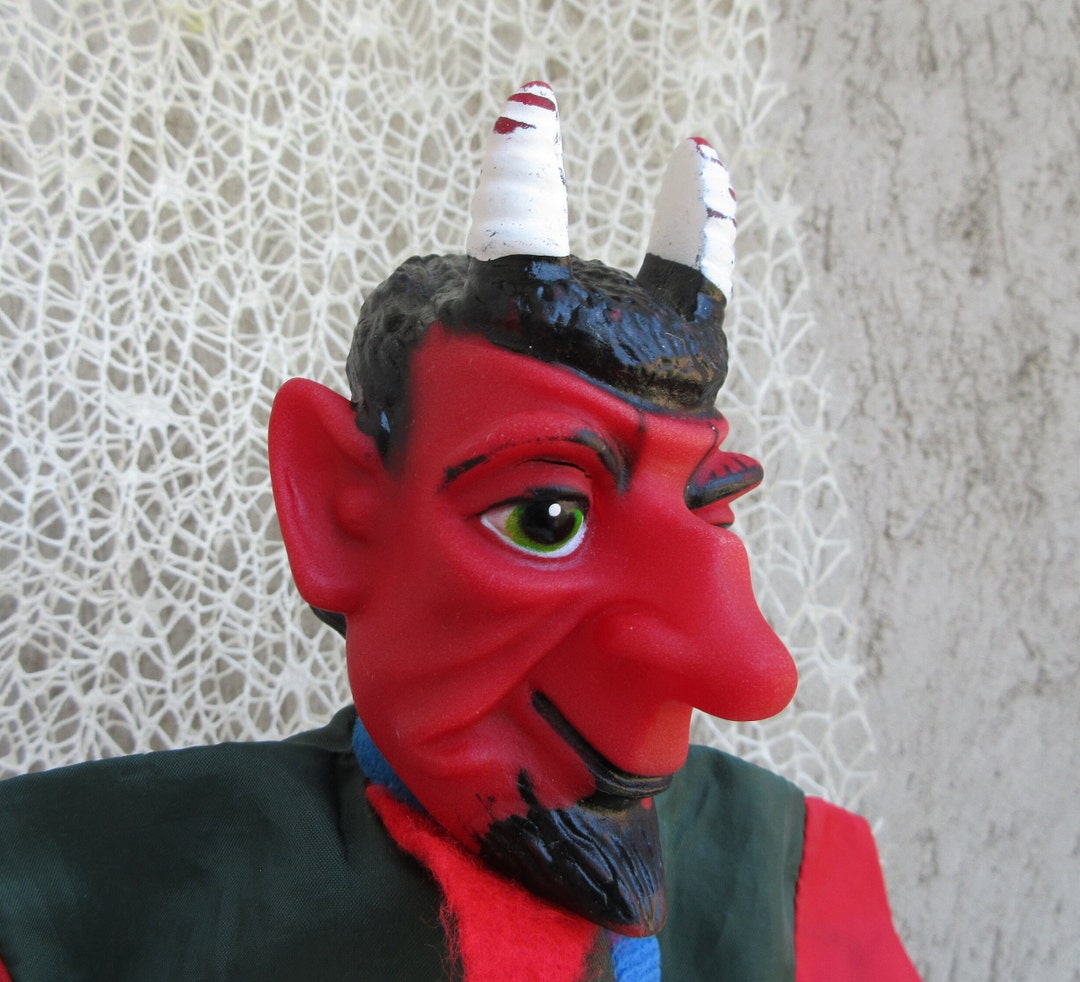 Vintage Devil White Horns Hand Puppet Satan Glove Hell Demon Character ...