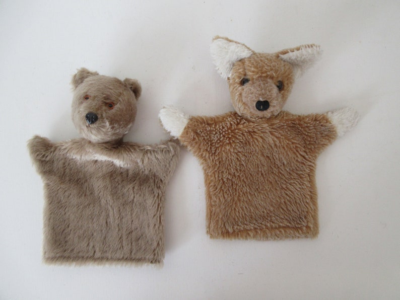 Vintage Pair Forest Critters Hand Puppets Fox & Bear Gloves - Etsy