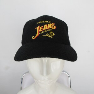 90s GIANNI VERSACE Profumi Jeans Collection Black Wool Blend Hat ...