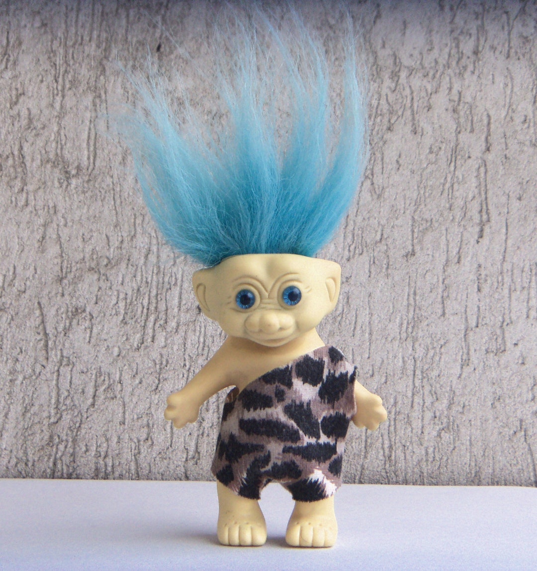 Rare Korean CAVE TROLL Pale & Electric Blue Doll Collectible Figure ...