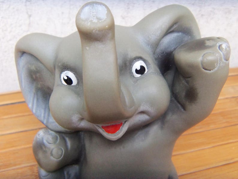 HEISSNER Squeak Rubber Sitting ELEPHANT Squeeze Toy Rare West | Etsy
