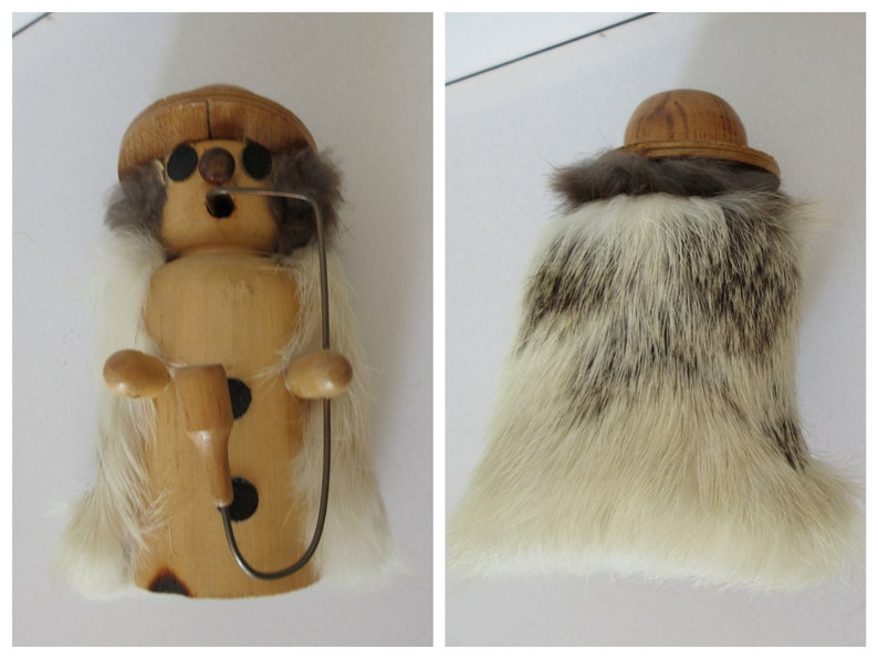 80s Erzgebirge Smoker Wooden & Genuine Fur East German Incense - Etsy