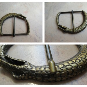 Rare Ouroboros Buckle by ABC Bijoux, Reptile Brass Belt Buckle ...