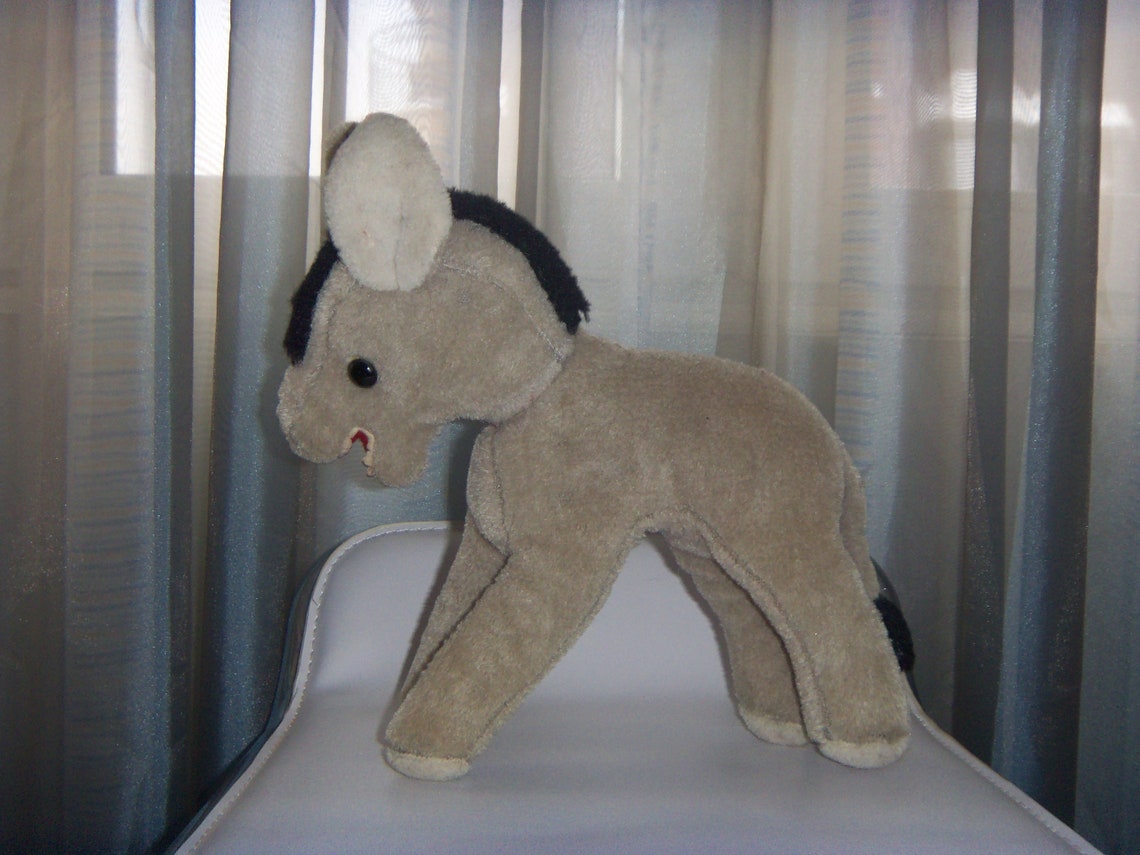 Vintage Mohair Standing Donkey Hard Stuffed Animal Western | Etsy