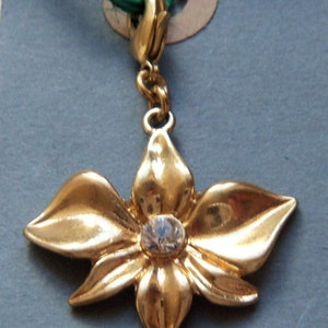 PILGRIM Charm Orchid Gold Tone & Clear Crystal Danish Design Jewelry ...