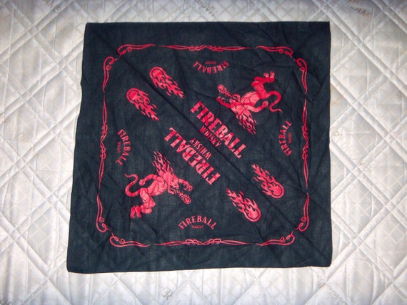 Advertising Bandana Whisky Neck Scarf Cotton Gavroche Fireball | Etsy