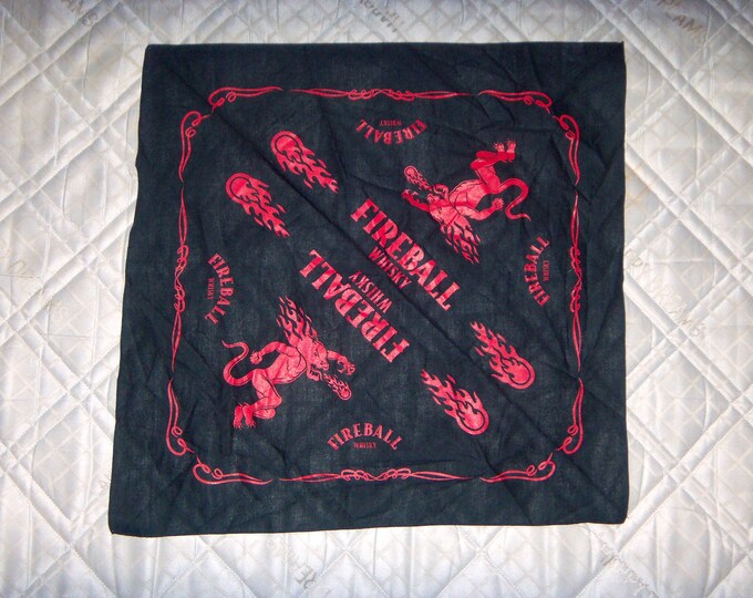 Advertising Bandana Whisky Neck Scarf Cotton Gavroche Fireball - Etsy