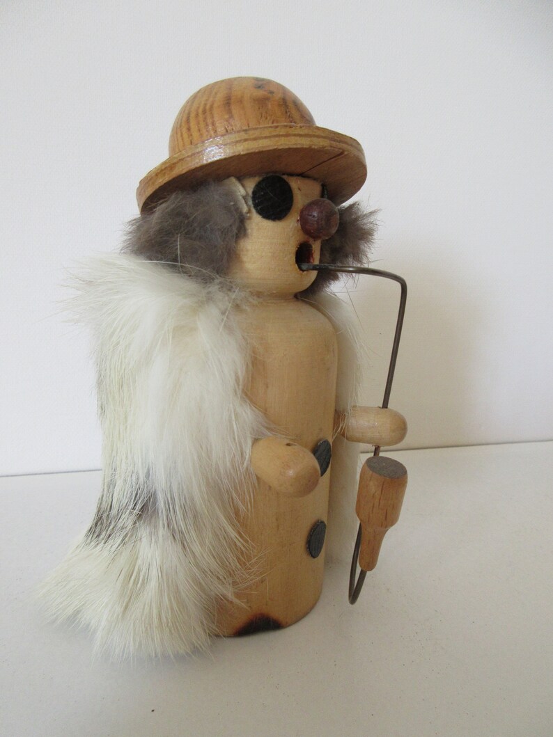 80s Erzgebirge Smoker Wooden & Genuine Fur East German Incense - Etsy