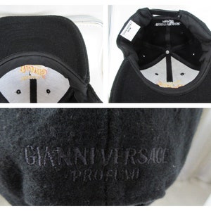 90s GIANNI VERSACE Profumi Jeans Collection Black Wool Blend Hat ...