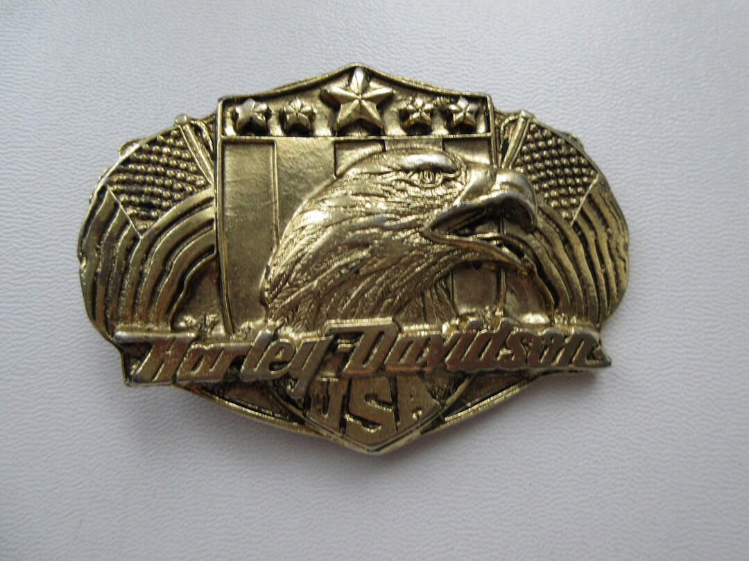 1989 Harley Davidson Buckle Harmony Design Belt Buckle,gold Tone Eagle ...