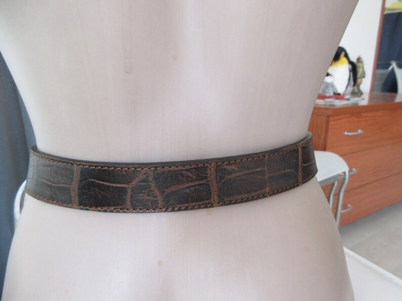 WOW NANNI MILANO Women's Leather Belt Mesh & Chain Brown - Etsy