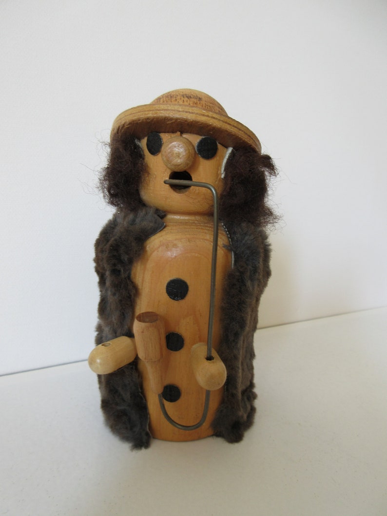 80s Erzgebirge Smoker Wooden & Genuine Fur East German Incense - Etsy