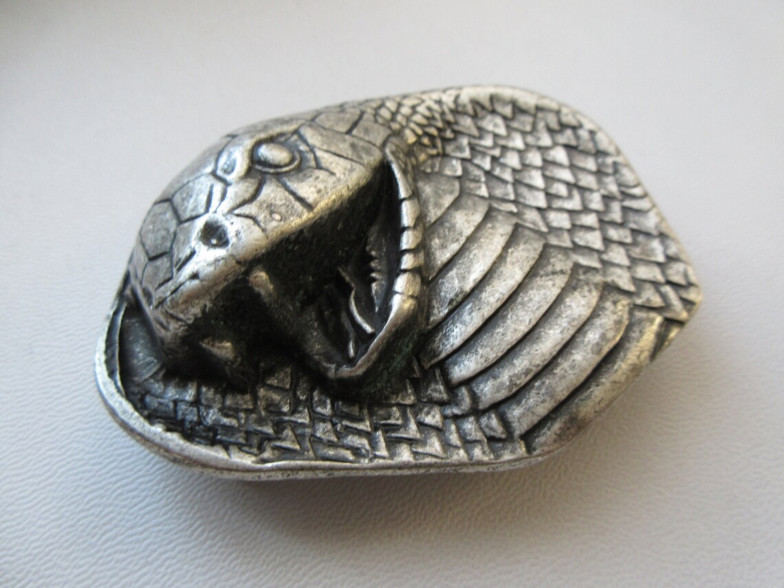 Vintage COBRA HEAD Buckle 3D Snake Relief Belt Buckle - Etsy