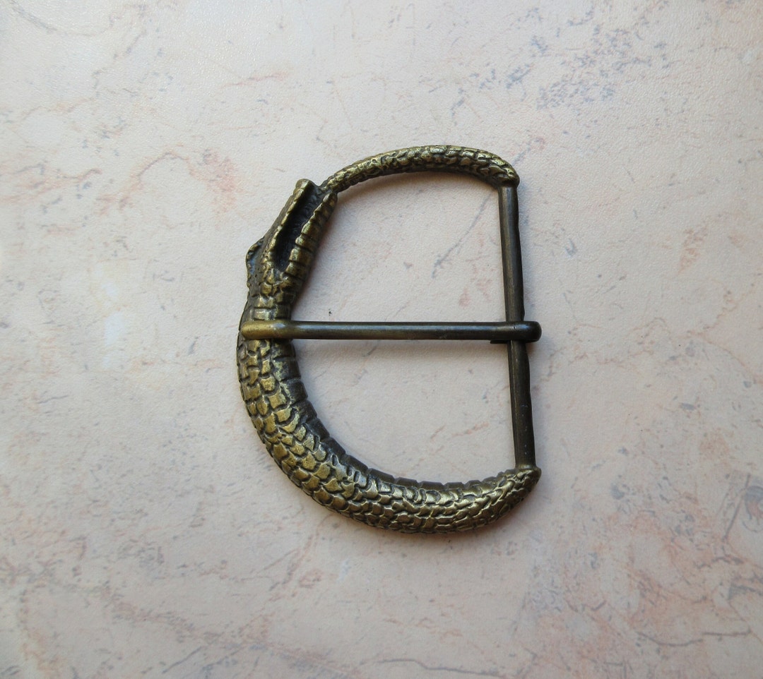Rare Ouroboros Buckle by ABC Bijoux, Reptile Brass Belt Buckle ...