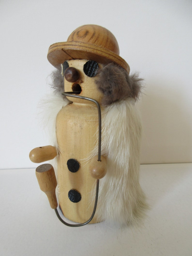 80s Erzgebirge Smoker Wooden & Genuine Fur East German Incense - Etsy