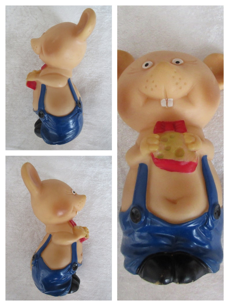 70s Russian Rubber Toy Plump Mouse & Cheese Large Soviet Era - Etsy
