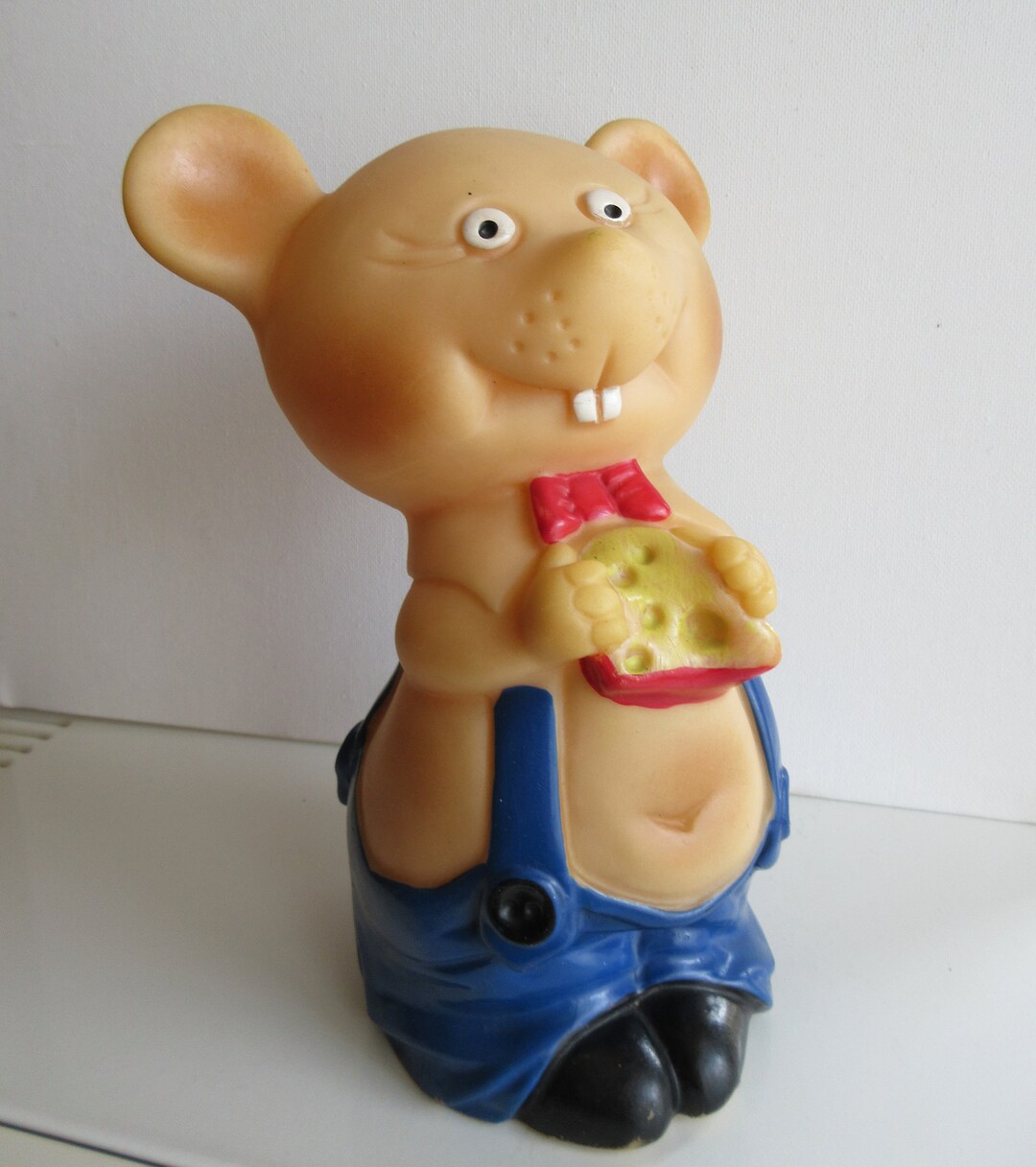 70s Russian Rubber Toy Plump Mouse & Cheese Large Soviet Era Large ...