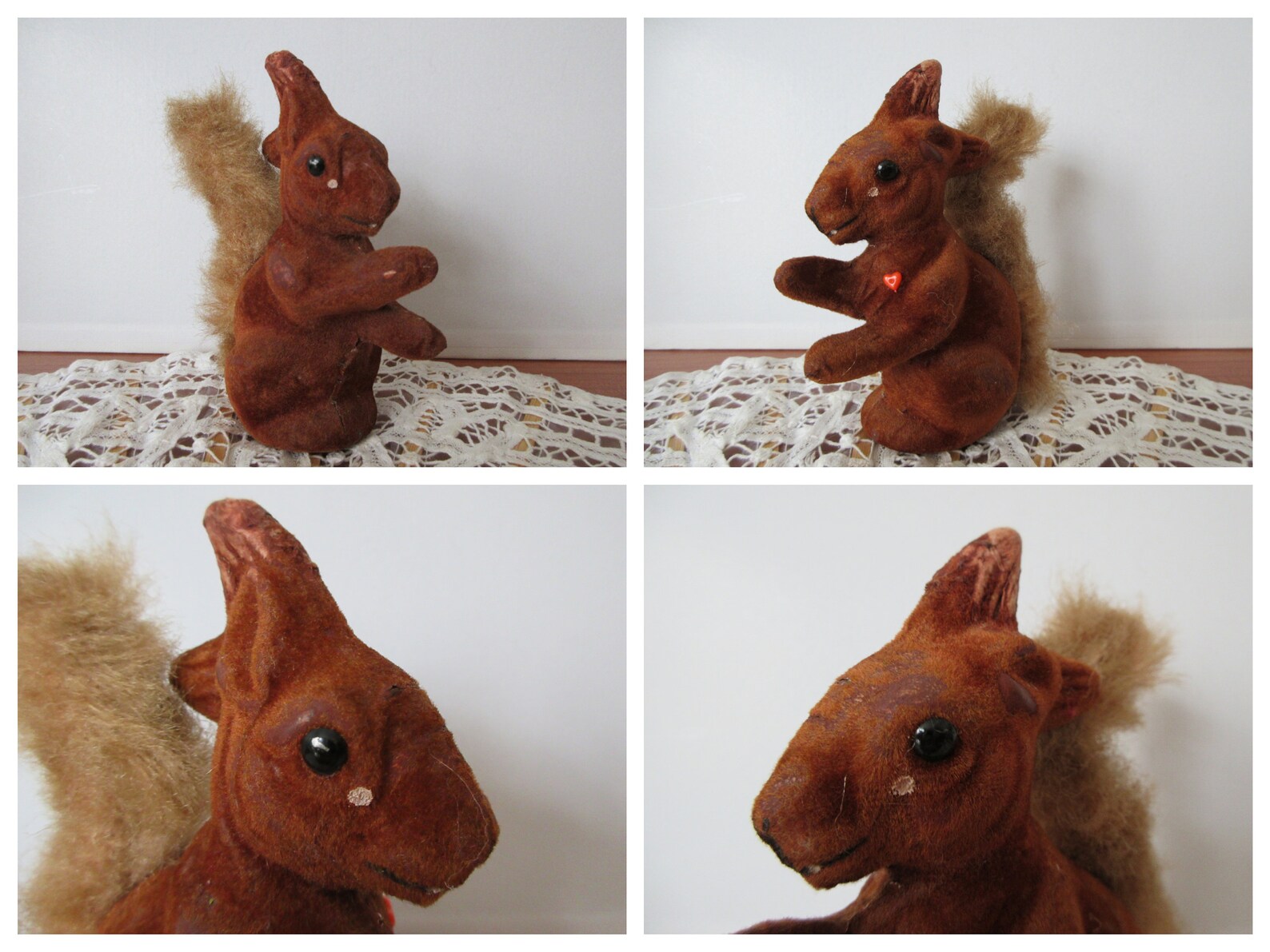 Antique Flocked Sitting Squirrel Figure Mohair Tail Vintage - Etsy