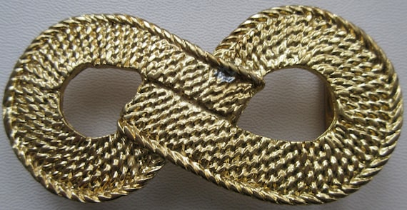 Vintage Infinity Symbol Buckle Gold Tone Belt Buckle … - Gem