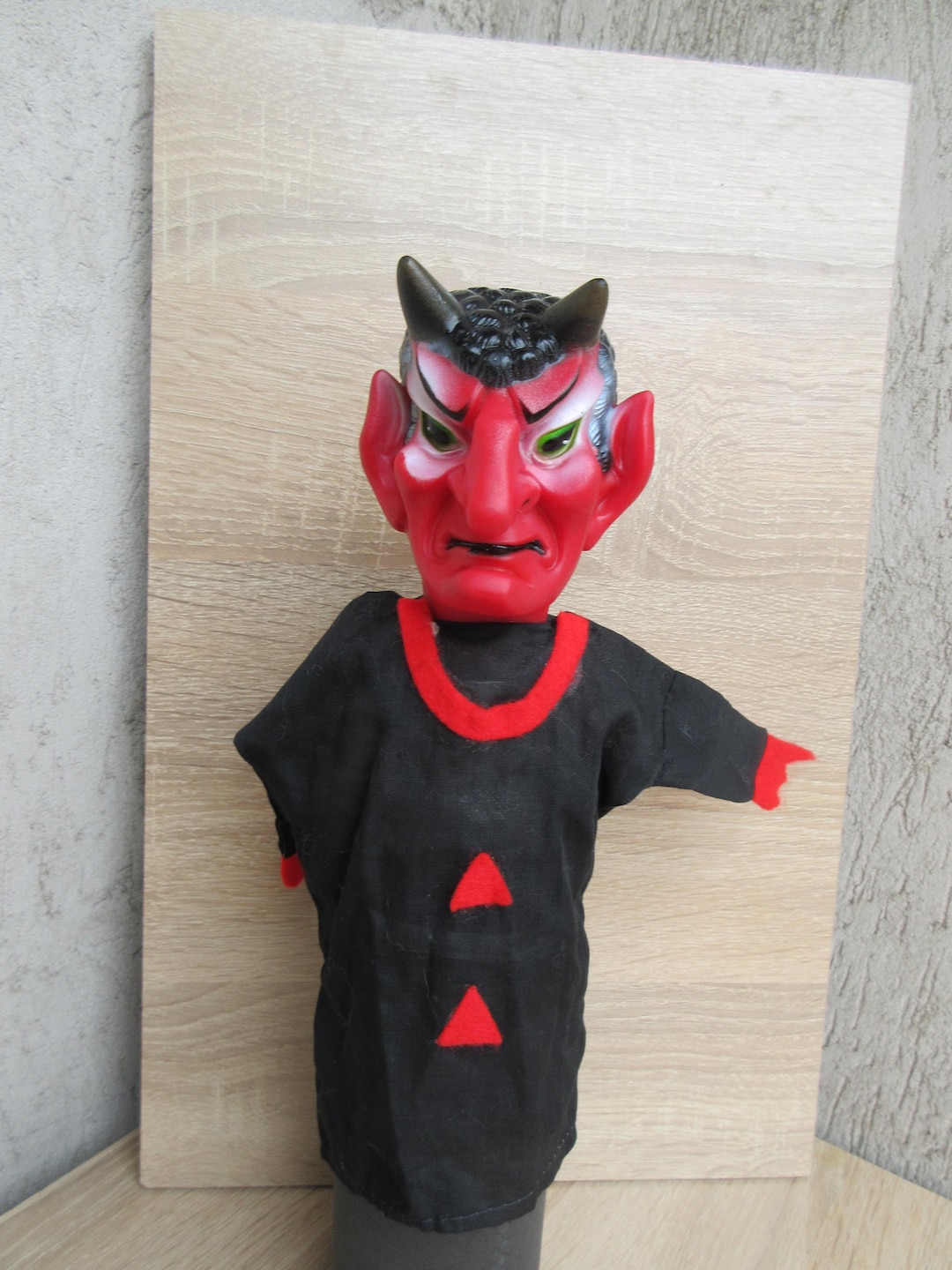 Vintage Devil Golden Horns Hand Puppet Satan Glove Hell Demon Character ...
