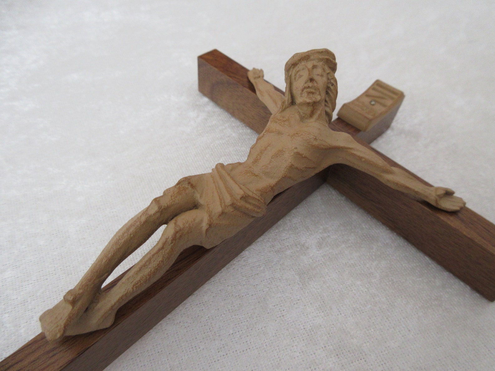 Standing Catholic Crucifix Tabletop Wood & Plastic Mid - Etsy