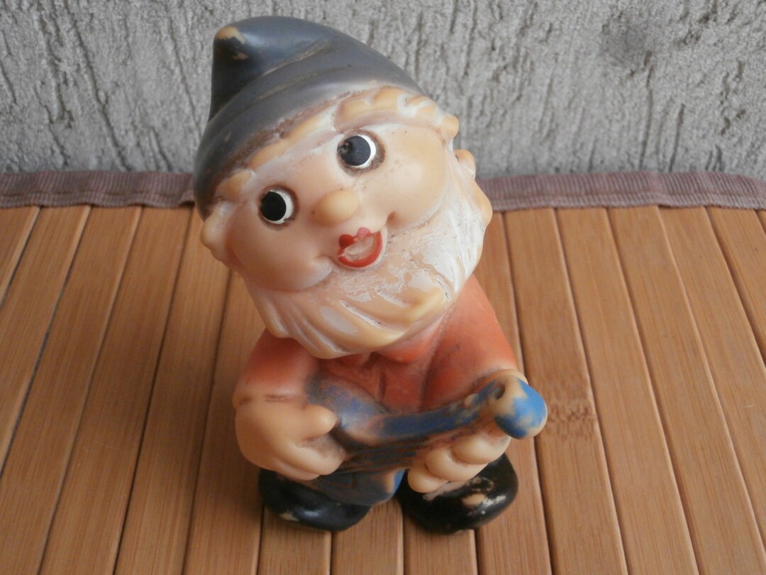 Squeak DWARF Troubadour, Rubber GNOME Squeeze Toy, Playing Mandolin ...
