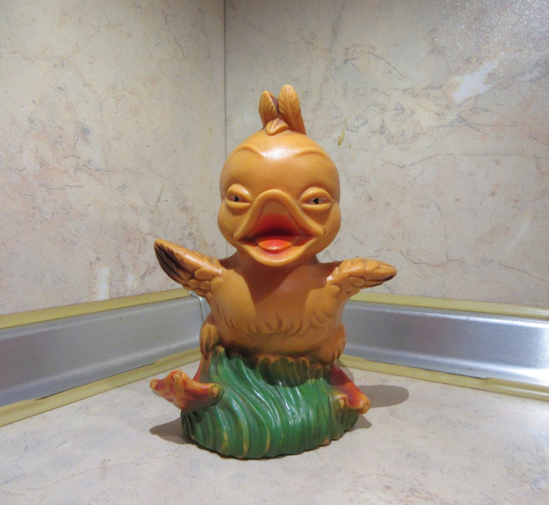Vintage Angry Duck Squeak Rubber Toy Squeeze Ducky - Etsy