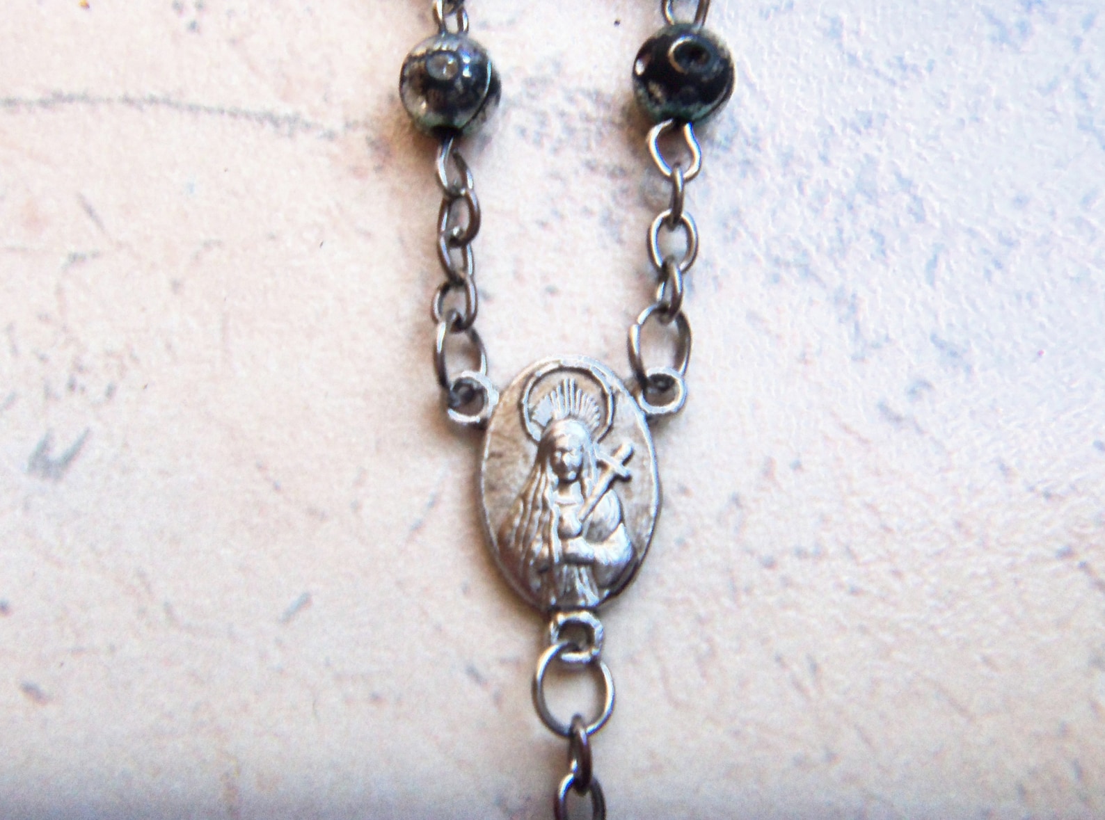 Vintage Jerusalem Rosary Metal Prayer Beads With Rhinestone | Etsy