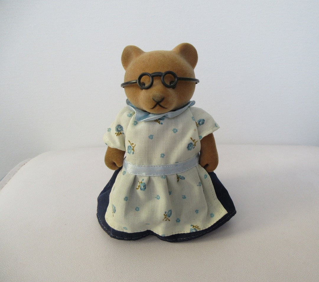 Vintage Flocked Bear Mom Barenwald Forest Critters Families Calico ...
