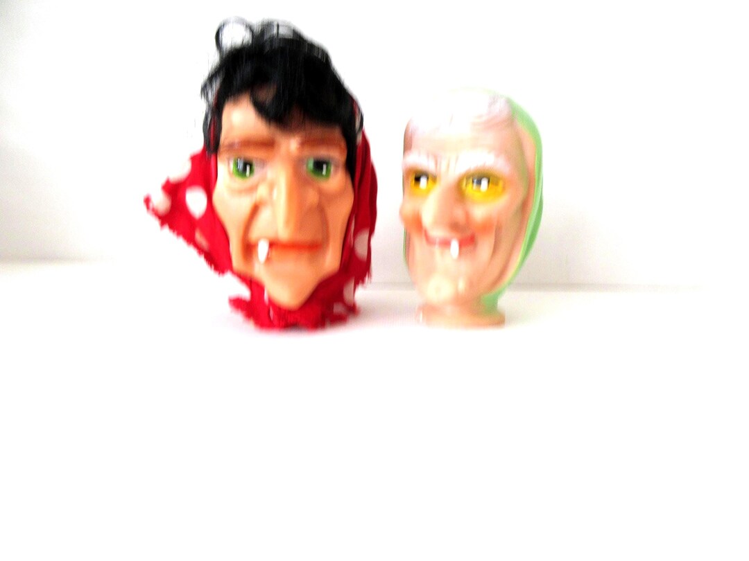 Set of 2 Witches Rubber Headsriding Hag for Hand Puppets or Decor - Etsy