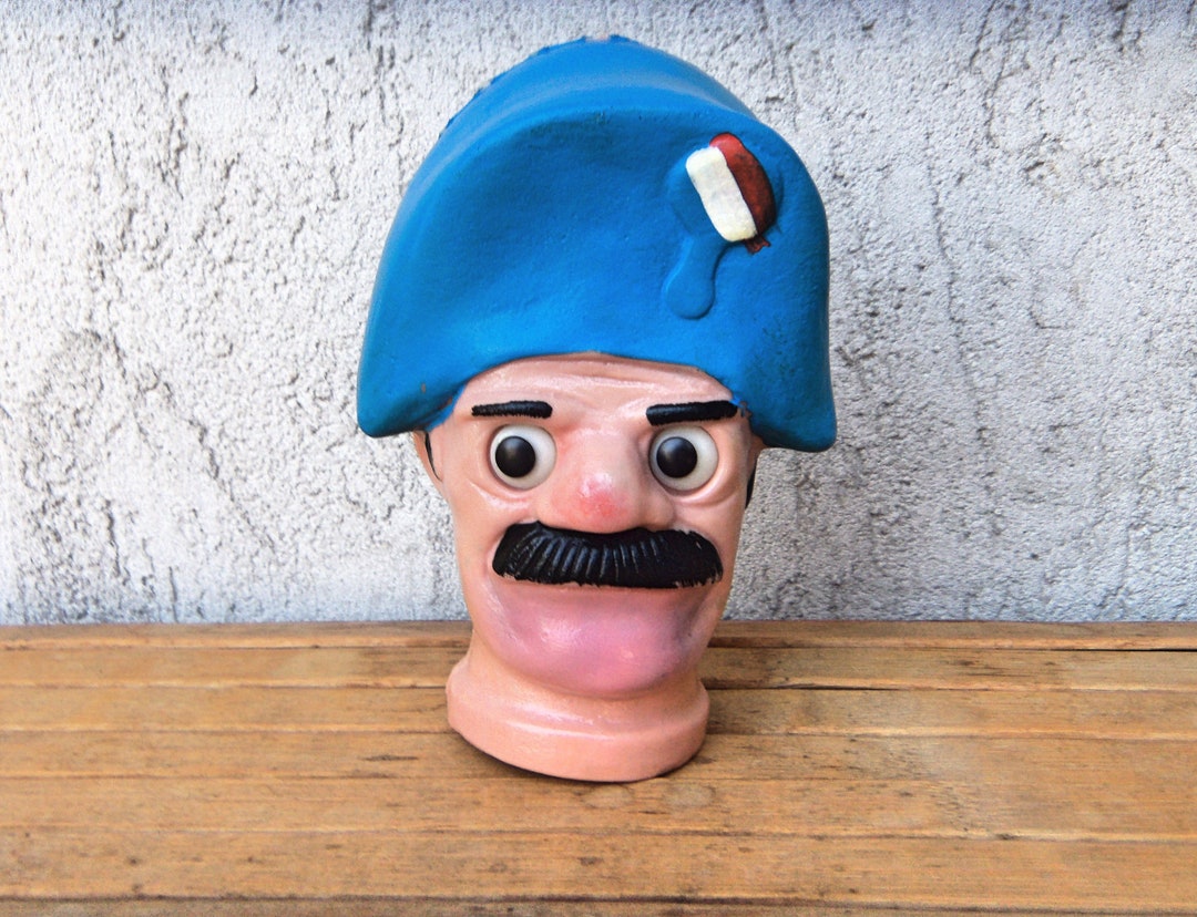 70s Rubber Puppets Head Rare French Soldier Epoch Napoleon Guard - Etsy