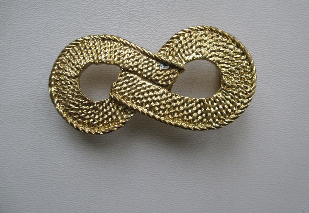 Vintage Infinity Symbol Buckle Gold Tone Belt Buckle Rope Pattern - Etsy