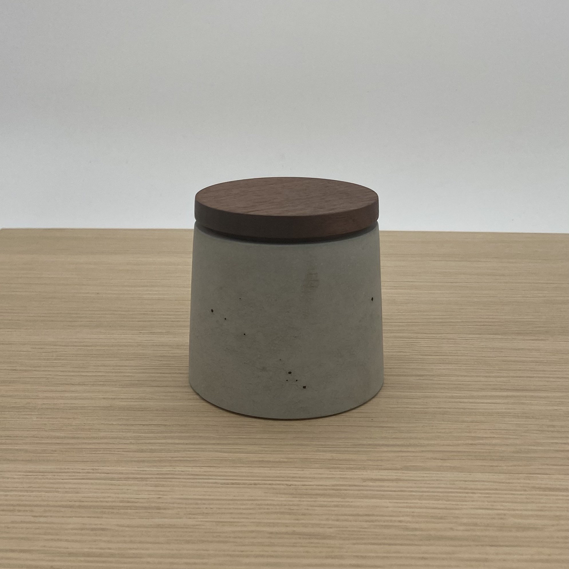Concrete and Walnut Round Lidded Box - Etsy