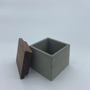 Concrete and Walnut Lid Square Box - Etsy