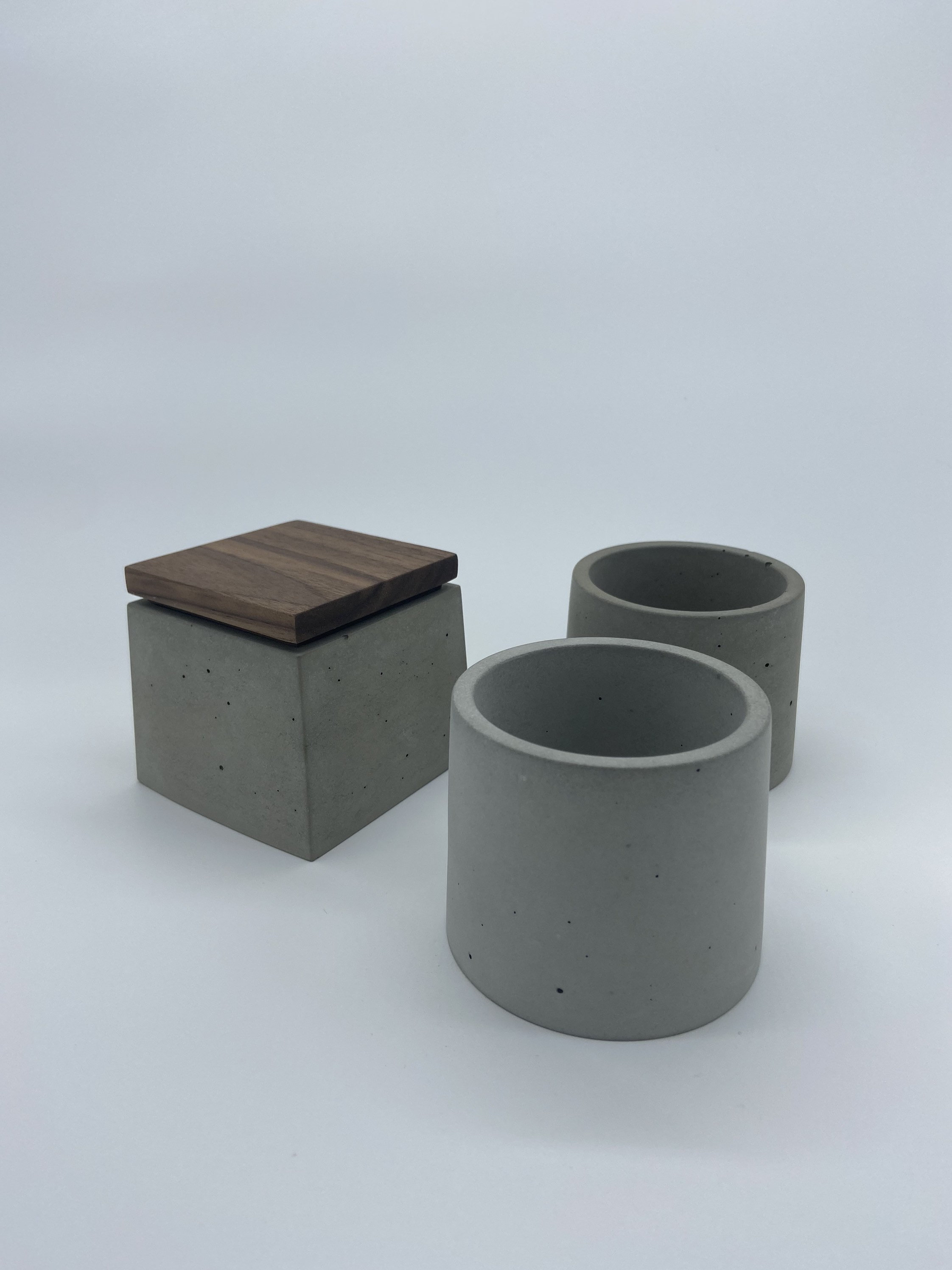 Concrete and Walnut Lid Square Box - Etsy