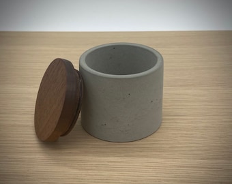 Concrete and Walnut Lid Square Box - Etsy